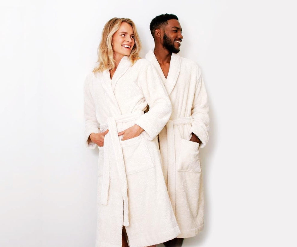 BoWeevil Unisex Bathrobe – Organic Cotton Terry Towelling - Natural – Organature